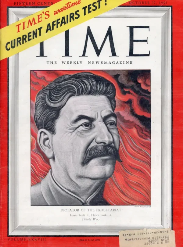 Original 1941 Time Magazine Stalin Cover - Antique Armory